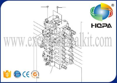 China Komatsu PC300-7 Excavator Hydraulic Control Valve 723-48-26101 723-48-26102 723-48-26103 for sale