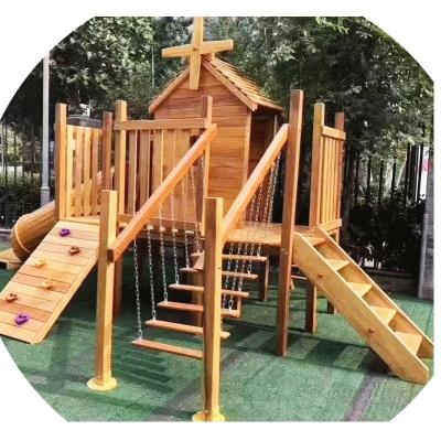 China Outdoor Playhouse Garden Building Customised Children Wooden Outdoor Playgrounds Wooden Play House for sale