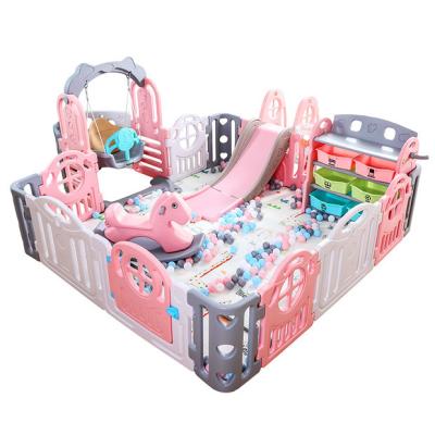 China Baby Safety Playpen, Game Board Style Children Play Fence,Colored Plastic Fence for European Standard Indoor Playground Slides for sale