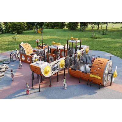 China Stainless Steel Slide Kids Playhouse Wooden With Outdoor Wood Cubby House Non-Standard Customization for sale