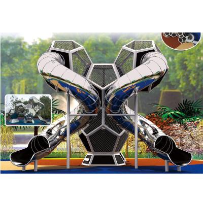 China Outside and Indoor Large Spiral Slide Kids Outdoor Tube Slides Adults Outdoors Stainless Steel Slide for sale