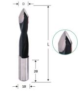 China Spiral Flute Tungsten Carbide Inserted Through Hole Boring Bits 12mm for sale