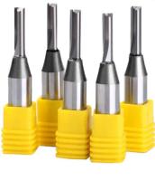 China 1/4'' Shank Two Flutes TCT Straight Bits For Wood Cutting / Carbide Solid End Mill for sale