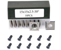 China 15mm Square Straight Carbide Cutter Insert 10Packs For Wood Lathe Tool for sale