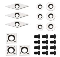 China 12 Pieces Carbide Cutter Inserts Set For Wood Lathe Turning Tools With Screws for sale