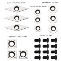 China 12 Pieces Carbide Cutter Inserts Set For Wood Lathe Turning Tools With Screws for sale