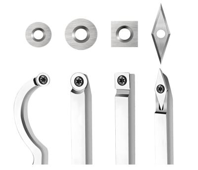 China 4Pcs Wood Turning Carbide Cutter Inserts Including Round / Square / Diamond Shape For DIY Woodworking Lathe for sale
