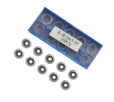 China Round Carbide Inserts Cutters Knives Blades 16×3.0mm-30° For Woodworking Lathe Turning 10pcs for sale