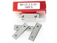 China 40x12x1.5-35° Carbide Woodturning Tools Carbide Planer Knives TCT Woodworking Planer 10PCS for sale