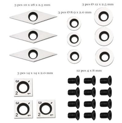 China 12 Pieces Carbide Cutter Inserts Set For Wood Lathe Turning Tools for sale