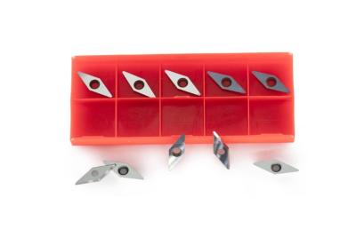 China Woodworking Diamond Carbide Inserts Spiral / Helical Wood Planer Knives With 2 Radius Points for sale