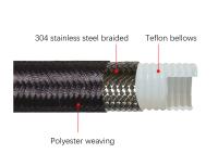 China PTFE Lined Flexible Hose with 304 Stainless Steel or Polyester Braided Reinforcement Corrosion-Resistant, High-Temperature, High-Pressure, Flexible for sale