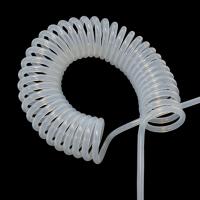 China Transparent Expandable FEP (F46) Spiral Coil Hose Corrosion-Resistant, Acid & Alkali Resistant, Flexible Air & Fluid Transfer Tubing (-70°C ~ 200°C) for sale