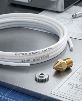 China High Precision PTFE Tubing for 3D Printer, ID 2.5mm OD 4.0mm, Virgin White Fluoropolymer Bowden Tube for 1.75mm Filament for sale