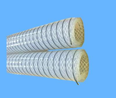China Food Grade Platinum Cured Steel Wire Reinforced Silicone Hose Assembly with TC DIN SMS Stainless Steel Sanitary Fittings for Beverage Dairy Pharmaceutical CIP SIP Transfer for sale