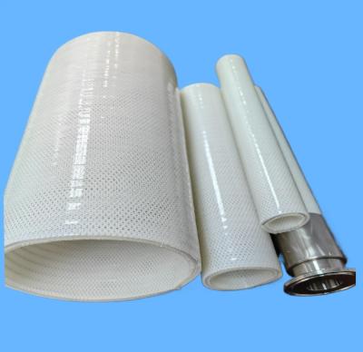 China Food Grade Platinum Cured Four Layer Fabric and 316 Stainless Steel Wire Reinforced Silicone Hose for Olive Oil Beer Wine Juice Dairy Transfer for sale