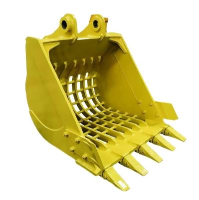 China Customized Yellow Wheel Loader Bucket for Skeleton/Shake/Sift and Durable for sale