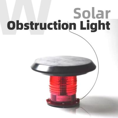 China AFS702P ICAO Solar LED Chimney Obstruction Light 8-10KM Visibility with 7.2W Panel and 250 Hour Operation for sale