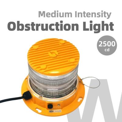 China Polycarbonate Synchronization Tower Obstruction Light DC24V 48V with 2500cd Intensity and IP68 Protection for sale