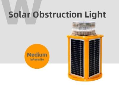China Medium Intensity Aviation Obstruction Light IP68 Waterproof 2500cd 12.8V 20AH Solar Powered Bridge Warning System for sale