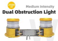 China OM2K-D 220V ICAO Type A/B Dual LED Obstruction Light - 2500cd Intensity, IP67 Rated for Aviation Safety for sale