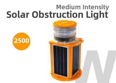 China OM2K Solar LED Medium Intensity Aviation Obstruction Light - 2500cd Peak, 12.8V 20AH Battery, FAA L-864 Compliant for sale