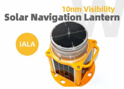 China 10nm Solar LED Marine Channel Marker Light with 12.8V 10AH Battery and 256 IALA Flashing Patterns for sale