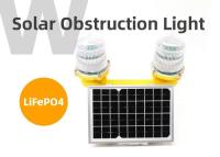China ICAO Solar LED Double Flashing Red Beacon Light 10-200cd IP67 -45℃ to 70℃ Polycarbonate Lens for sale