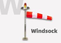 China IP67 Solar Powered Windsock with Airport Obstruction Light - Weatherproof Wind Direction Indicator for Helipads for sale