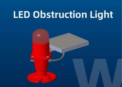 China Solar Red Obstruction Light 10-32.5cd for Towers Cranes and Bridges for sale