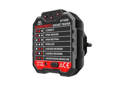China HT105D Electrical EU Plug Socket Tester 48V - 250V Circuit Breaker Finders Voltage Detector for sale