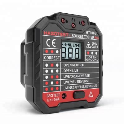 China HT106B GFCI RCD Socket Outlet Tester 90 - 230V Voltage Measurement With LCD Display for sale