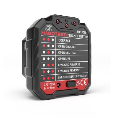 China HT105 GFCI RCD Plug Socket Tester Black Color For Home Renovation Socket Check for sale