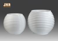 China Portable Round Glossy White Fiberglass Flower Pots Vase Frosted Finish for sale