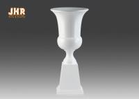 China Durable Fiberglass Planters Floor Vase Glossy White for sale