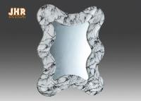 China Irregular Marbling Fiberglass Furniture Decorative Marble Framed Wall Mirror for sale