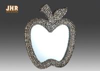 China Apple Shaped Fiberglass Wall Mirror With Seashell Framed Home Decor Items for sale