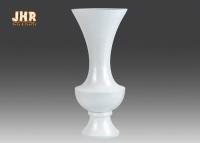 China Wide Mouth Glossy White Fiberglass Planters Floor Vases For Artificial Flowers for sale