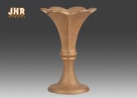 China Luxurious Frosted Gold Fiberglass Planters Centerpiece Table Vases For Artificial Flowers for sale