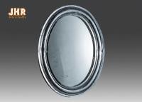 China Oval Industrial Style Fiberglass Furniture Silver Mosaic Glass Framed Wall Mirror for sale
