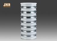 China Modern Style Cylinder Fiberglass Flower Pots With Silver Mirror Mosaic Finish for sale