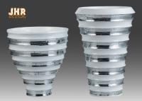 China Decorative Wide Mouth Fiberglass Plant Pots With Silver Mosaic Glass Finish for sale