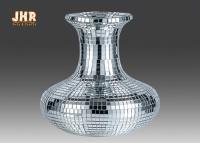 China Decorative Silver Mosaic Glass Polystone Centerpiece Table Vase Flower Pots for sale