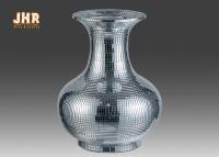 China Silver Mirror Mosaic Fiberglass Planters Table Vases Decorative Flower Pots for sale
