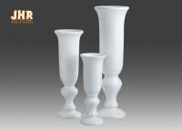 China Indoor Shiny White Fiberglass Planters Floor Vases Cup Shape Large Pots for sale
