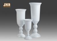 China Wine Cup Design Glossy White Fiberglass Planters Floor Vases Large Planters for sale