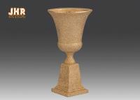 China Classic Frosted Gold Fiberglass Urn Planters Centerpiece Table Vase Trophy Shape for sale