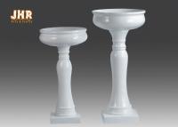China Wedding Glossy White Fiberglass Flower Pots Lightweight Planters And Pots for sale