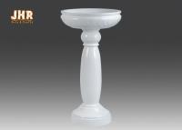 China Decorative Glossy White Fiberglass Flower Pots Creative Shape 100cm Height for sale