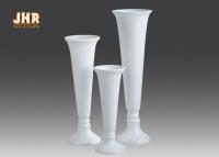 China Cup Shape Glossy White Fiberglass Planters Floor Vases For Home Hotel Wedding for sale